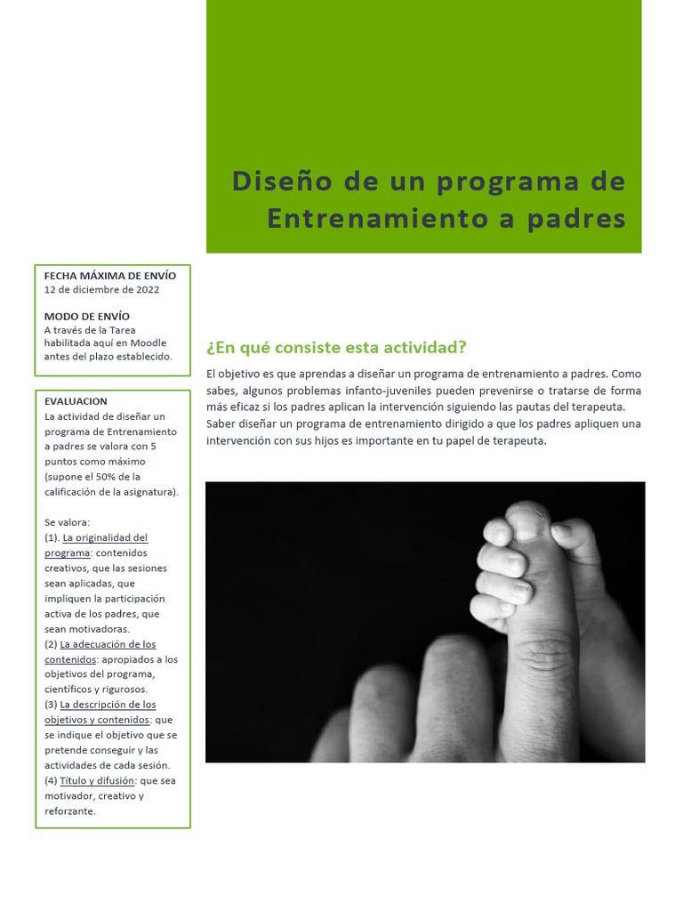 Entrenamiento a Padres: Diseño Efectivo | PDF | Comportamiento | Sicología