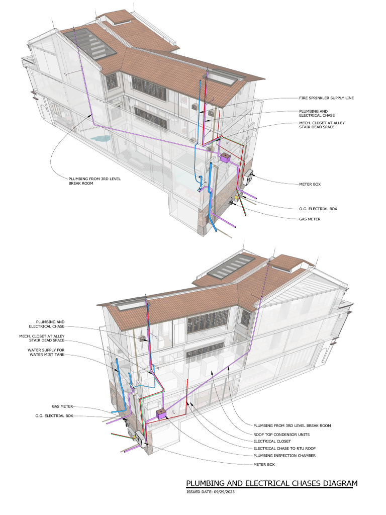 Shophouse Electrical and Plumbing Chase Diagrams | PDF | Building ...