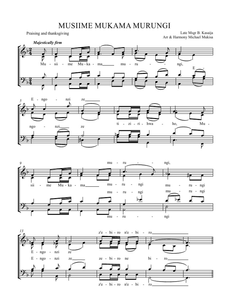 Musiime Mukama Murungi: Paroles et Accords | PDF | Alphabet latin ...