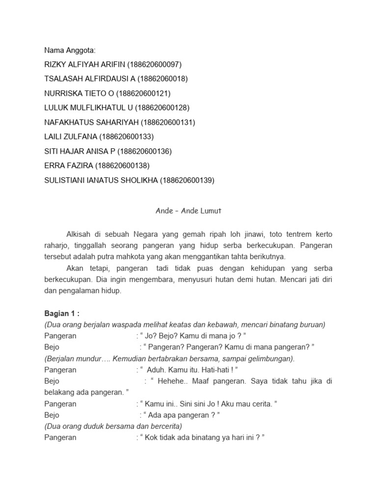 Cerita Ande-Ande Lumut dan Klenting Kuning | PDF | Seni