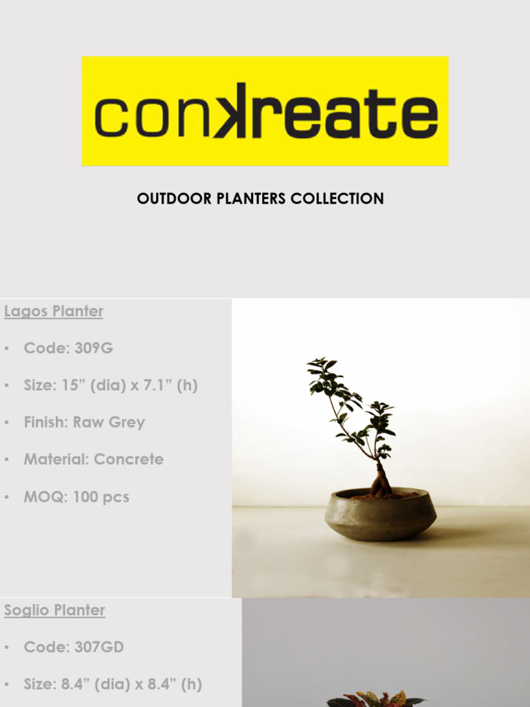 Conkreate Outdoor Planters | PDF | Building Technology | Structural Engineering