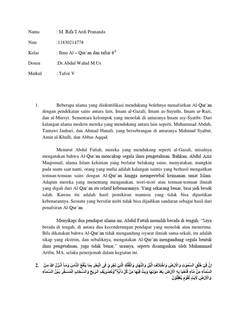 M. Rifai Uas Tafsir 5 | PDF