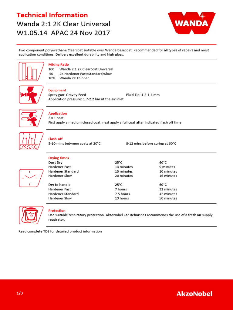 W1.05.14 Wanda 2K Clear Universal APACv3 | PDF | Materials | Industrial ...