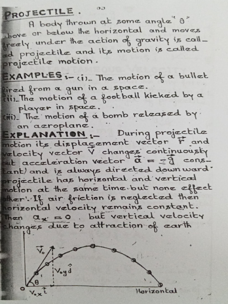 Mechanics Projectile Notes | PDF | Projectiles | Motion (Physics)