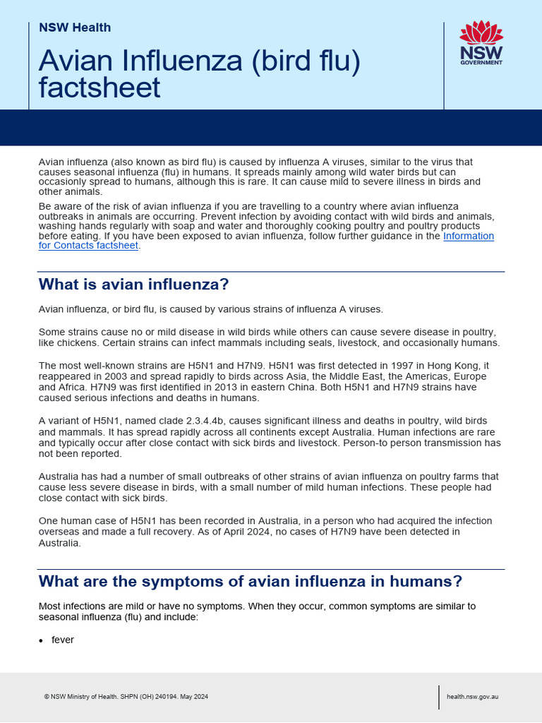 Avian Influenza | PDF | Influenza A Virus Subtype H5 N1 | Influenza