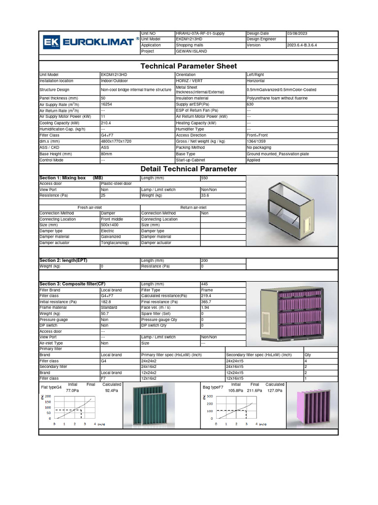FAHU TDS With Double HRW | PDF | Humidity | Building Engineering