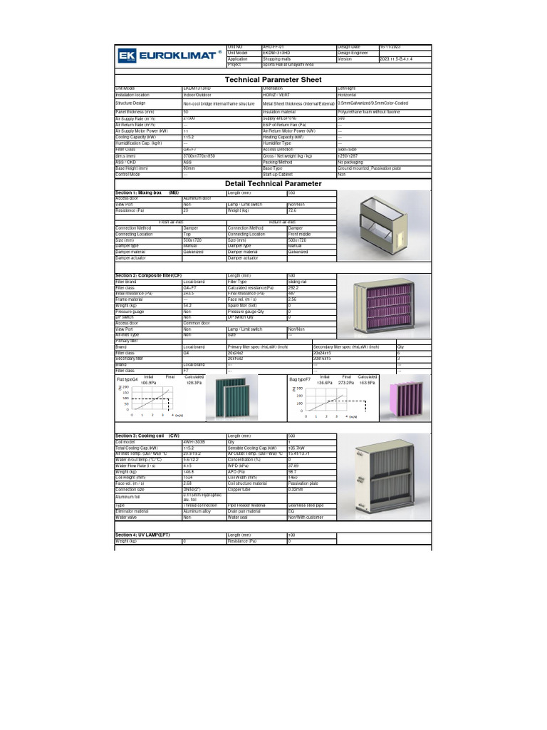 AHU TDS With Two Speed Motor & UV Lamp | PDF | Pipe (Fluid Conveyance ...