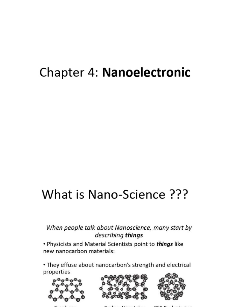 Chapter 4-Nanoelectronics | PDF | Nanowire | Carbon Nanotube