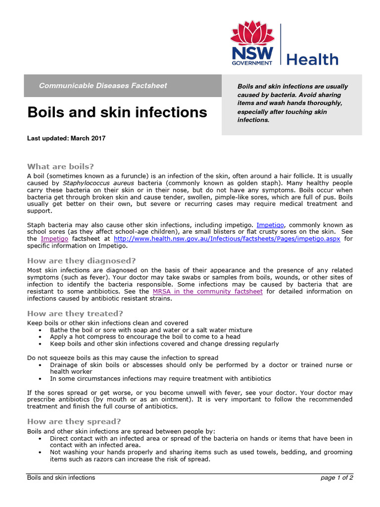 Boils Skin Infections | PDF | Microbiology | Clinical Medicine