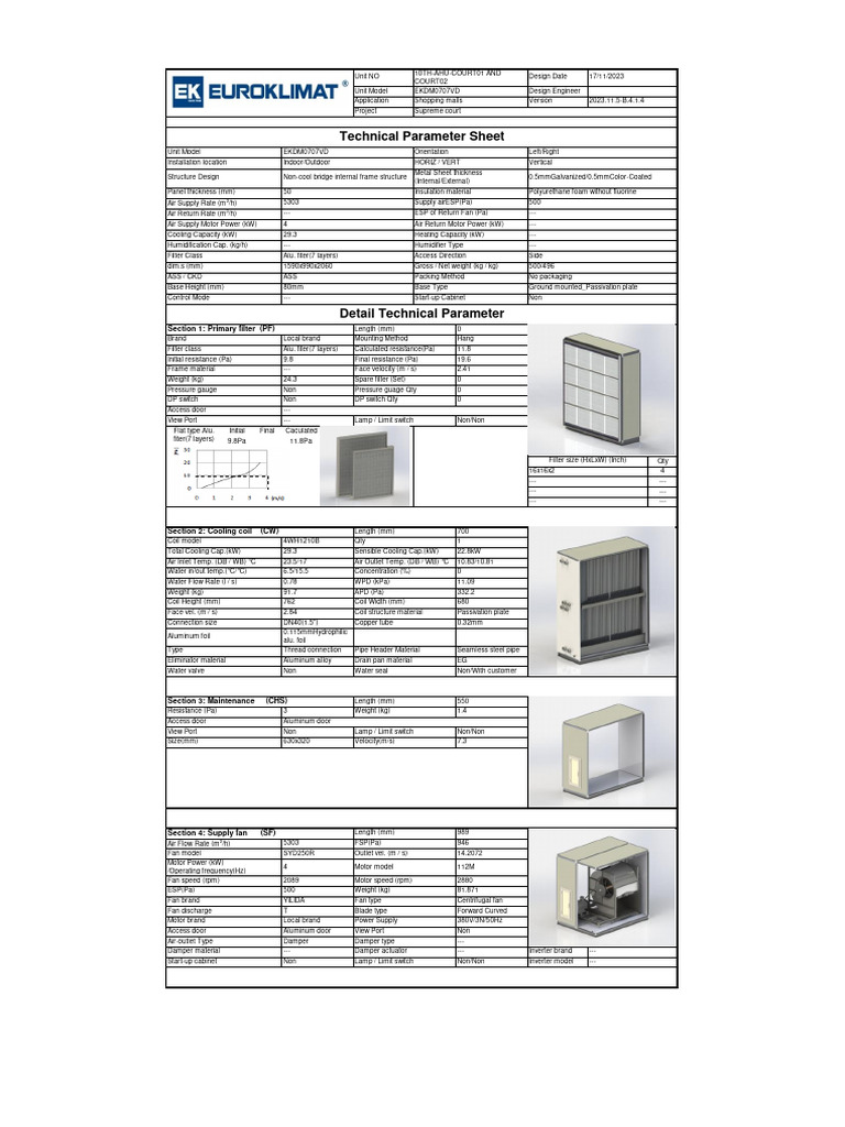Vertical and Horizontal AHU TDS | PDF | Pipe (Fluid Conveyance ...