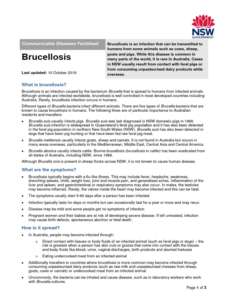Brucellosis | PDF | Infection | Medical Specialties
