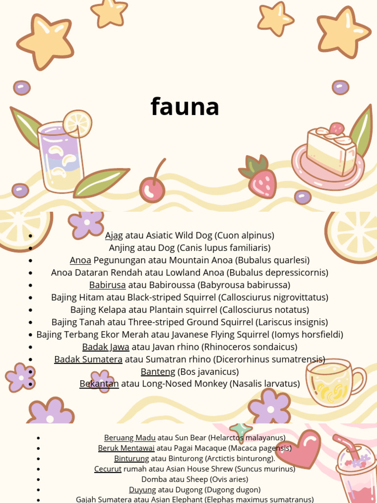 Nama Nama Fauna Bahasa Latin | PDF