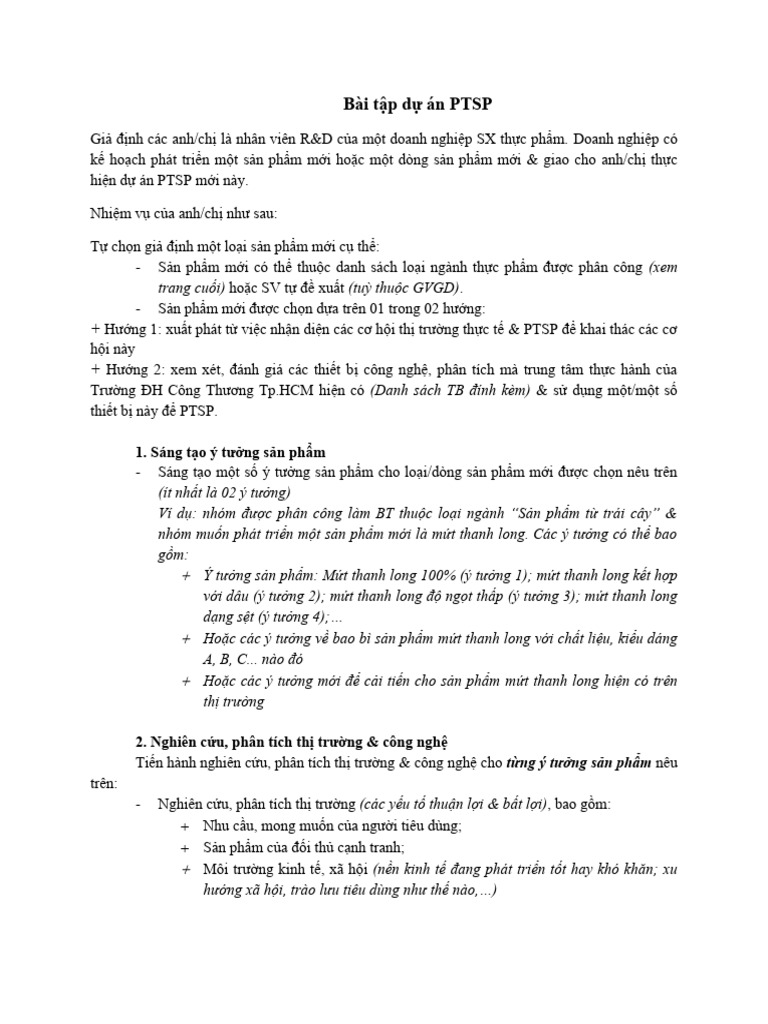 BT Du An PTSP - CNTP | PDF