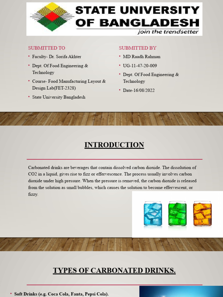 Carbonated Drink Manufacturing Process | PDF | Soft Drink | Drink