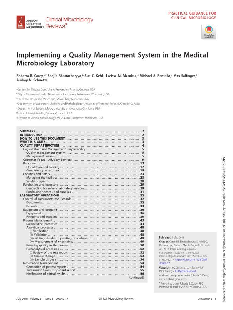Carey Et Al 2018 Practical Guidance for Clinical Microbiology ...