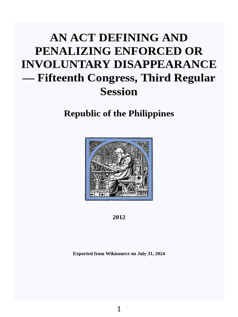 Republic Act No. 10353 | PDF | Habeas Corpus | Detention (Imprisonment)