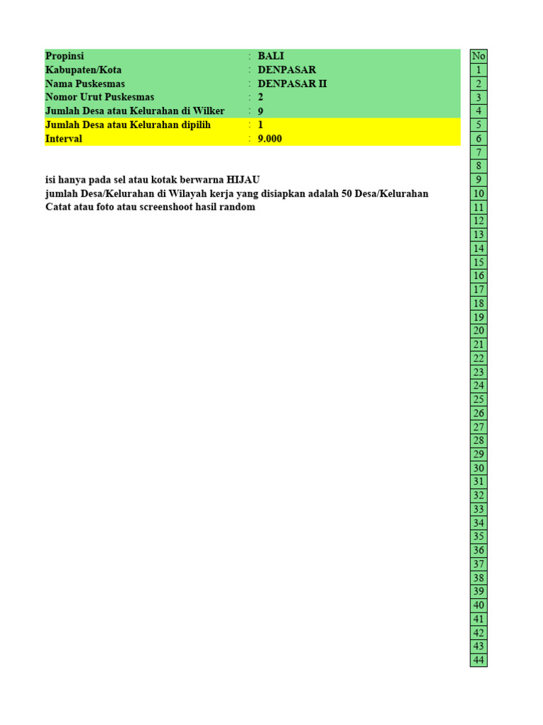 Random 1 Desa Dari 1 Wilayah Kerja Puskesmas - Surveilans KAMRT 24 | PDF