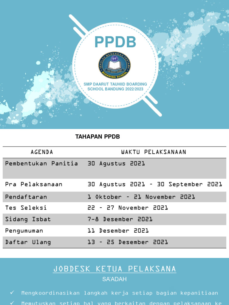 Jobdesk PPDB 2223 | PDF