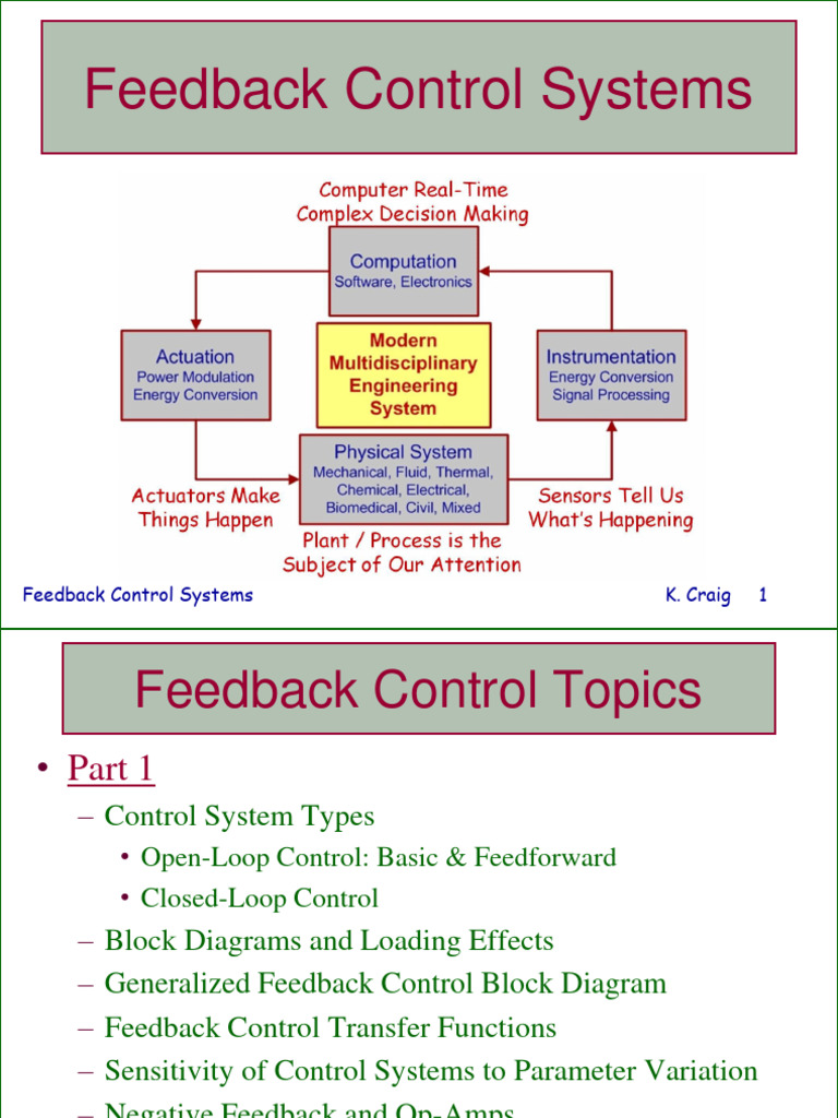 Overview of Feedback Control Systems | PDF | Control Theory | Feedback