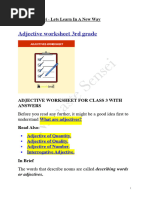 Adjective Worksheet For Class 7 | PDF | Adjective | Noun