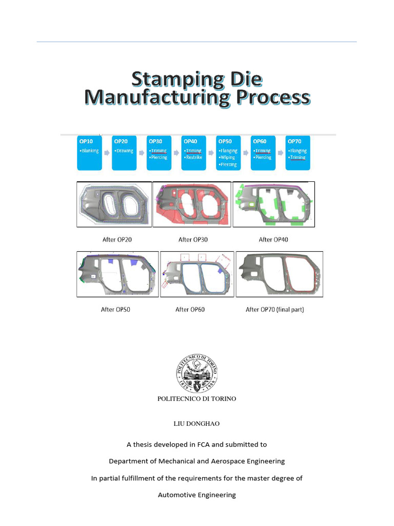 Stamping Die Manufacturing Process | PDF | Sheet Metal | Engineering