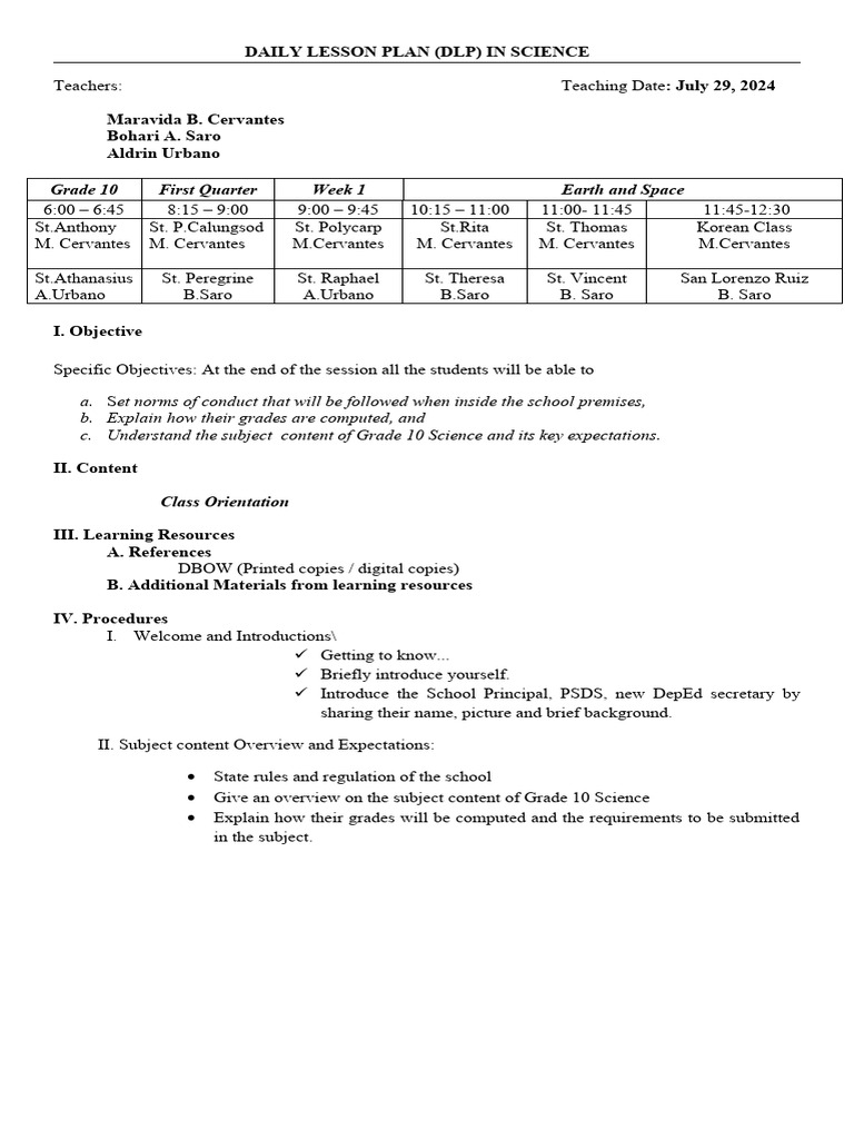 DLL - Science 10 - Q1W1 | PDF | Plate Tectonics | Earth Sciences