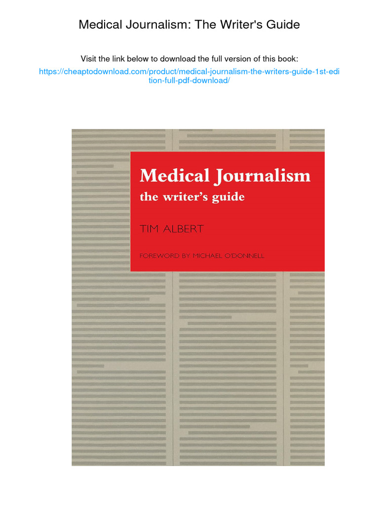 Medical Journalism: The Writer's Guide., 978-1138443792 | PDF | Writers