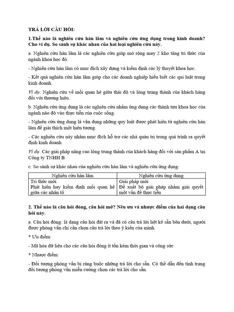 ÔN TẬP NCKH | PDF