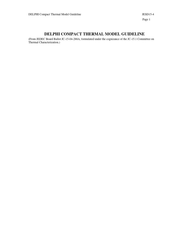 DELPHI Compact Thermal Model Guideline JESD15-4 | PDF | Heat Transfer ...