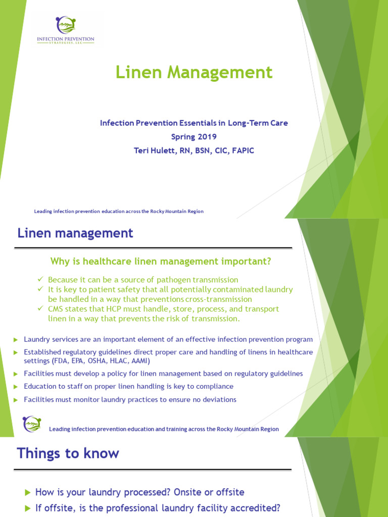 06 Linen Management | PDF | Hygiene | Public Health
