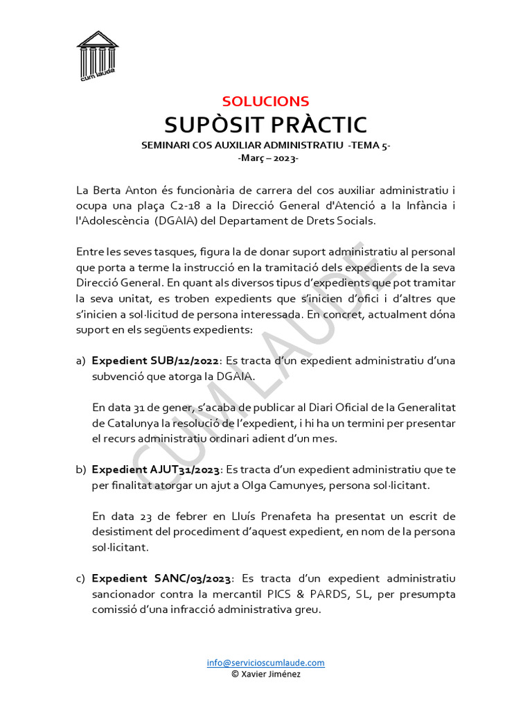 2.b.-SOLUCIONS Supòsit Pràctic - 15-3-2023 | PDF
