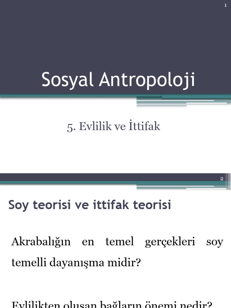 Sosyal Antropoloji 5 Evlilik Ve İttifak | PDF