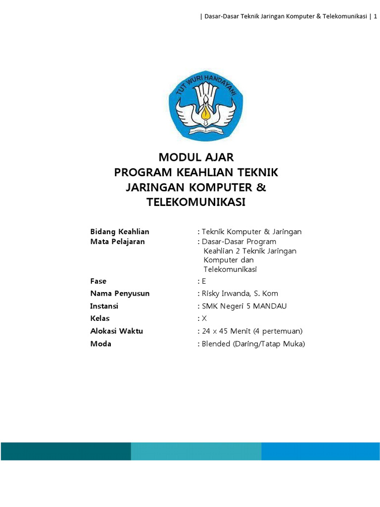 Modul Ajar Dasar-Dasar Teknik Jaringan Komputer Dan Telekomunikasi - Technopreneur - Fase E ...