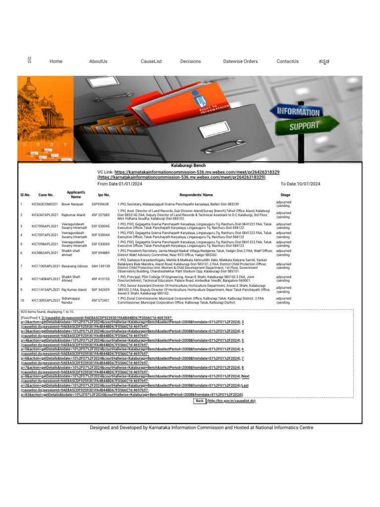 KIC Dakkappa Cause List | PDF
