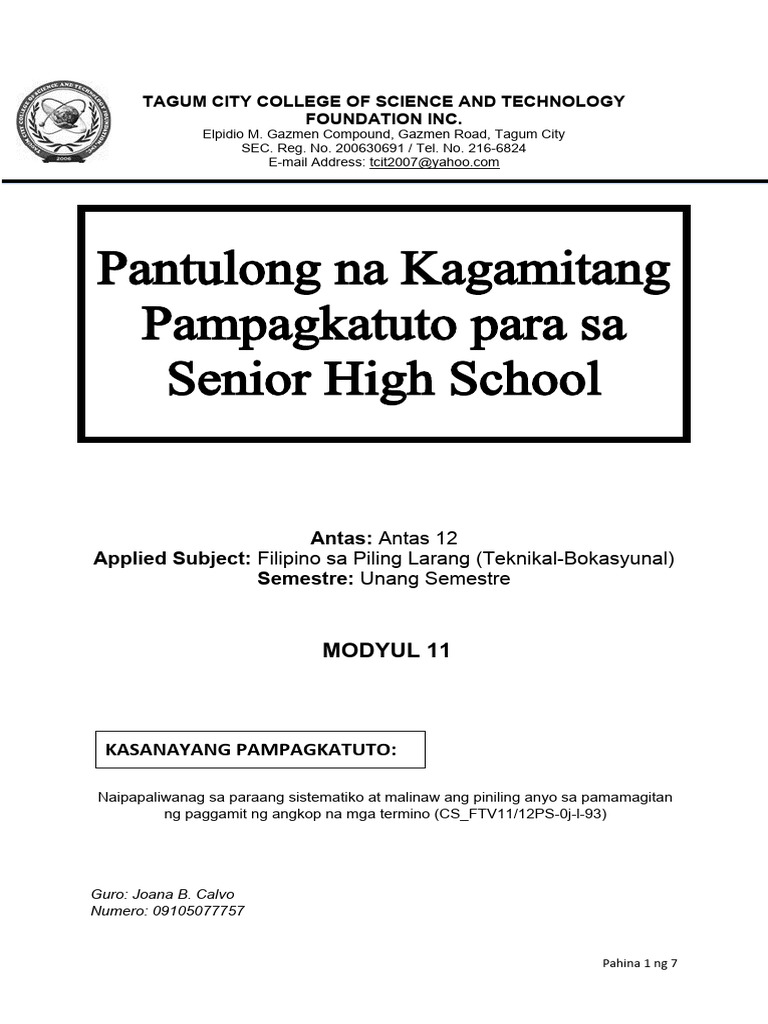 Module 11 TVL 1 | PDF