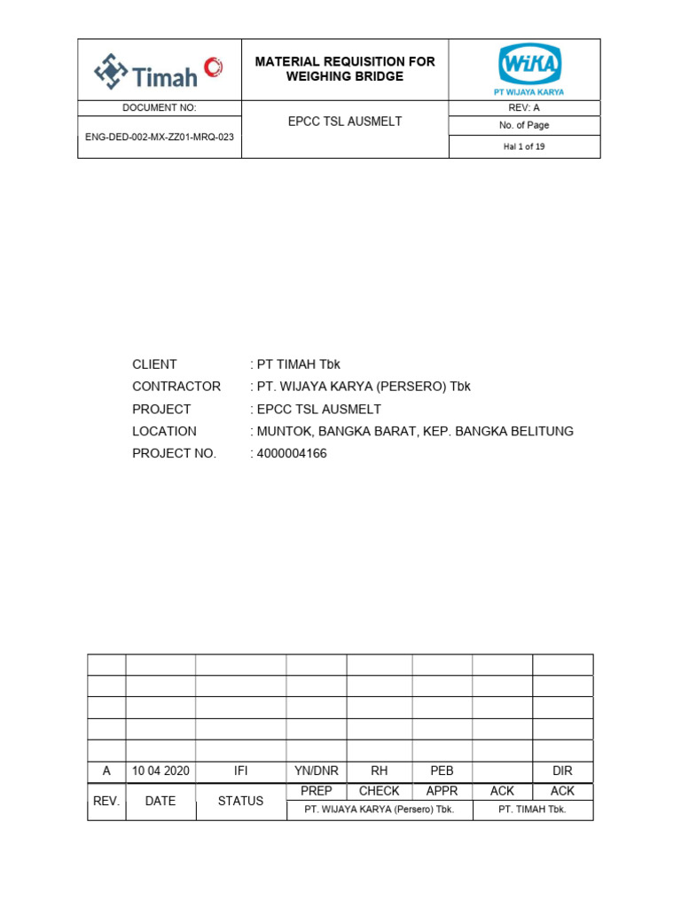 ENG-DED-002-MX-ZZ01-MRQ-023 MR Weighing Bridge Rev A | PDF ...