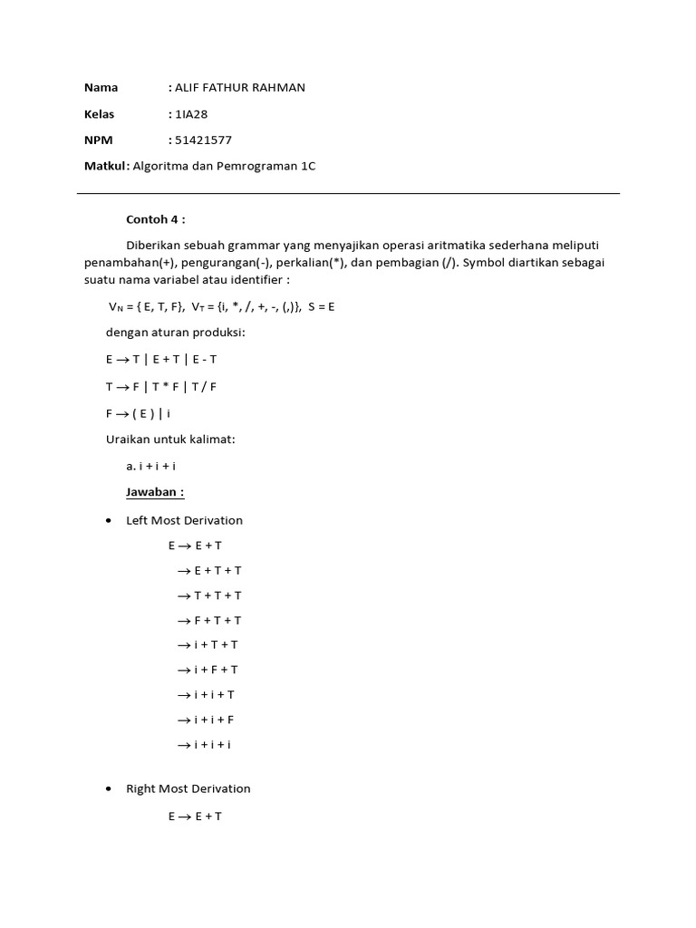 Alif Fathur Rahamn - 1ia28 | PDF | Syntax | Language Mechanics