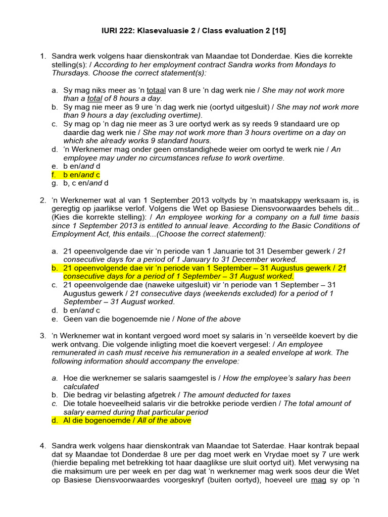 Klasevaluasie 2 - Multi - S - Leereenheid 4 - Memorandum | PDF ...