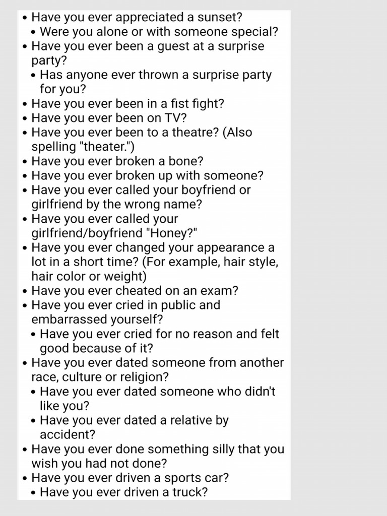 Have You Ever Pytania | PDF