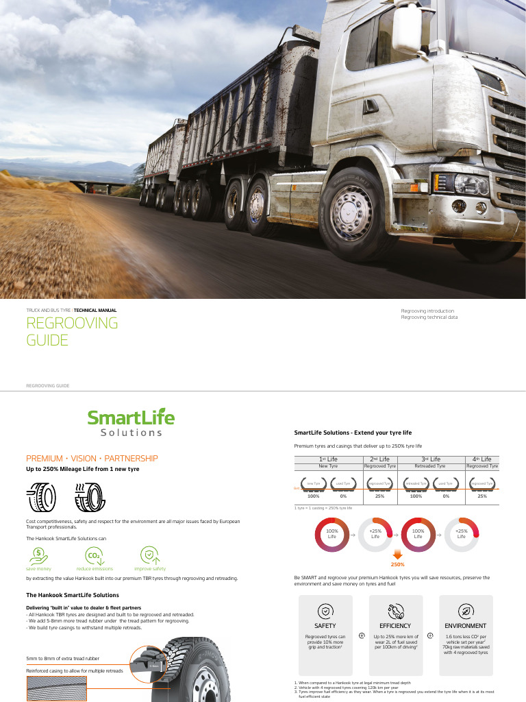 Truck and Bus Tyre Regrooving Guide | PDF | Tire | Fuel Economy In ...