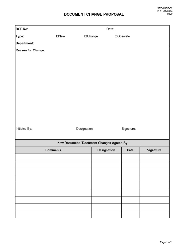 Document Change Proposal Template | PDF