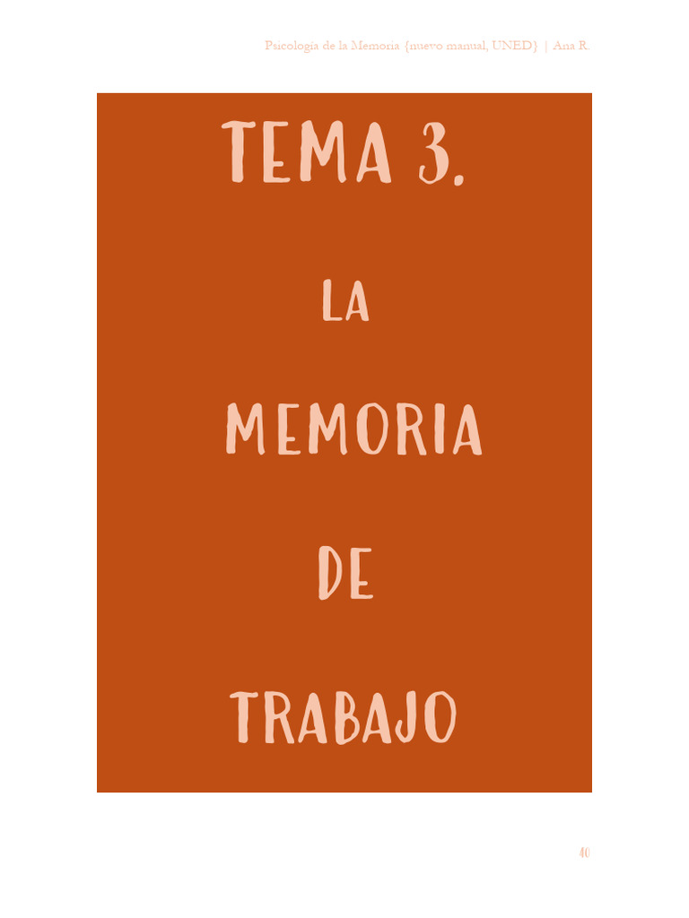 Psico Memoria T3 Nuevo Manual | PDF | Memoria | Atención