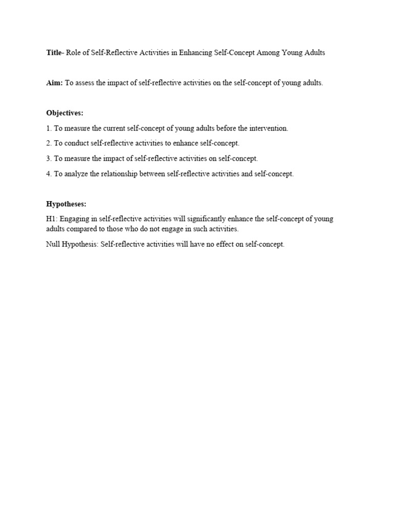 Title Aim Objective and Hypothesis | PDF