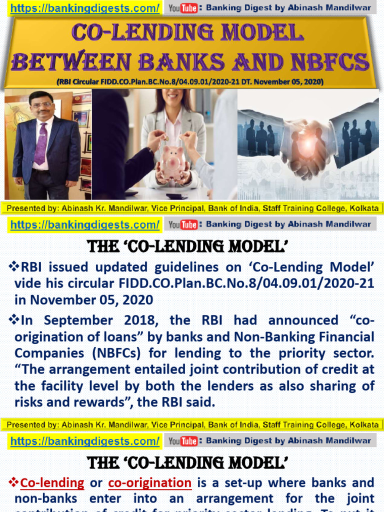 Understanding RBI's Co-Lending Model | PDF | Reserve Bank Of India | Loans