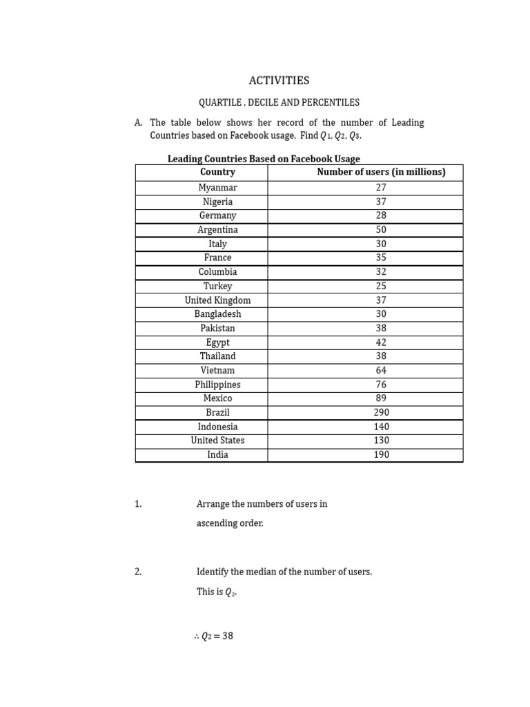 Quartile, Decile, Percentile | PDF | Percentile | Quartile