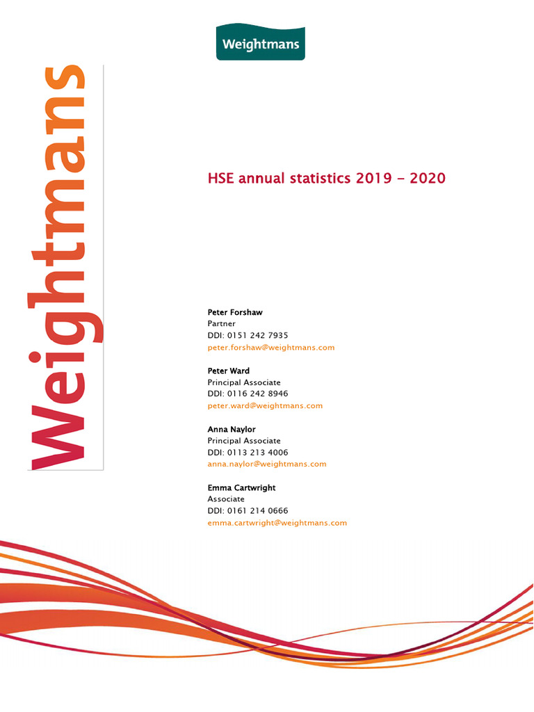 Weightmans Hse Annual Statistics 2019 2020 | PDF | Occupational Safety ...