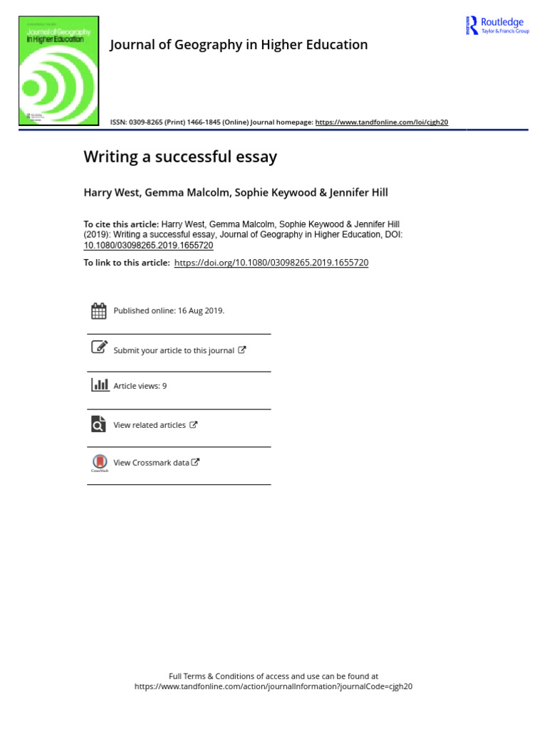 Essay Writing Guide for Students | PDF | Essays | Geography