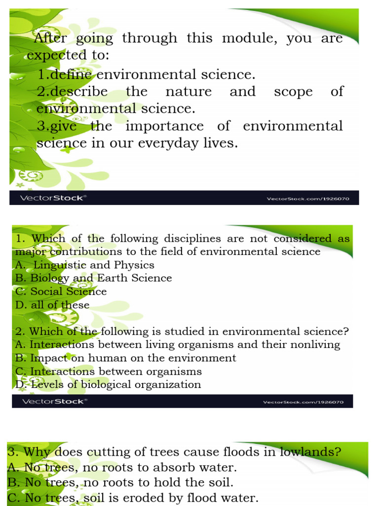 Module 1 Environmental Science | PDF | Environmental Science | Natural ...