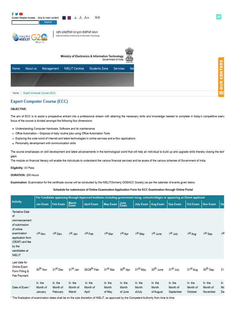NIELIT Expert Computer Course Overview | PDF | Computer File | Computer ...