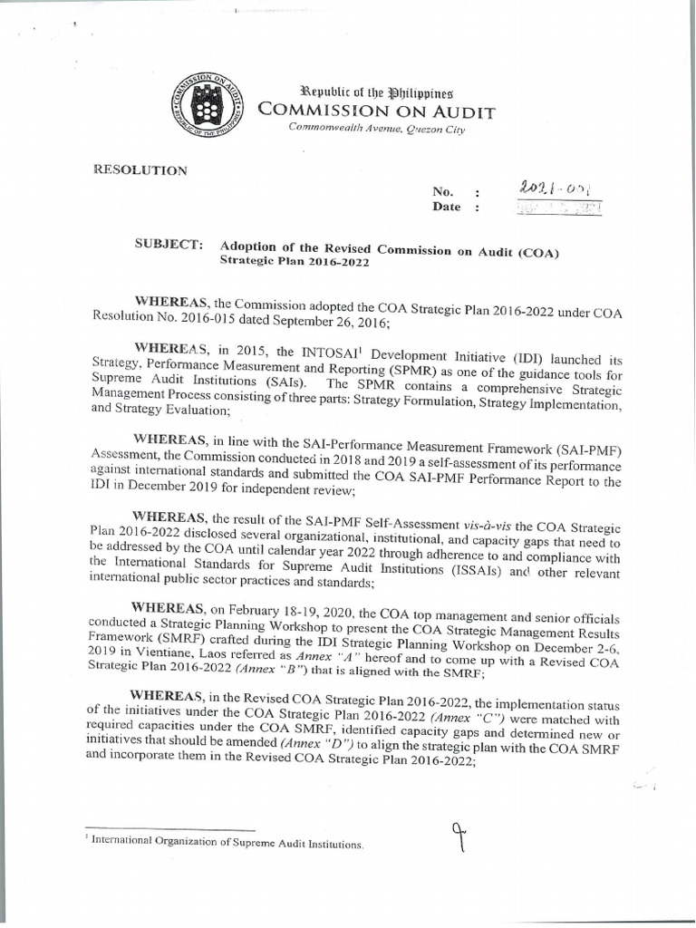 COA Resolution No 2021-001 01252021 | PDF